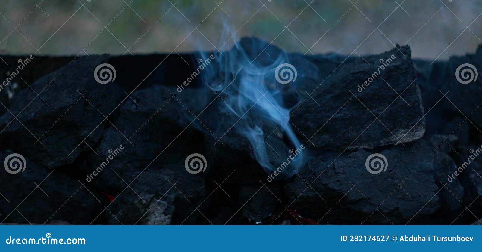 Smoke Comes Out of the Coal Stock Image - Image of backyard, firewood ...