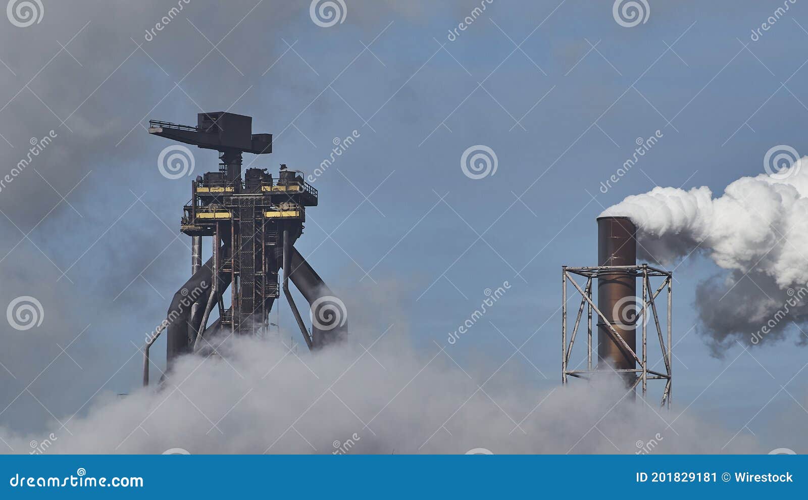 Smoke Coming Out of Factories in an Industrial Area Stock Image - Image ...