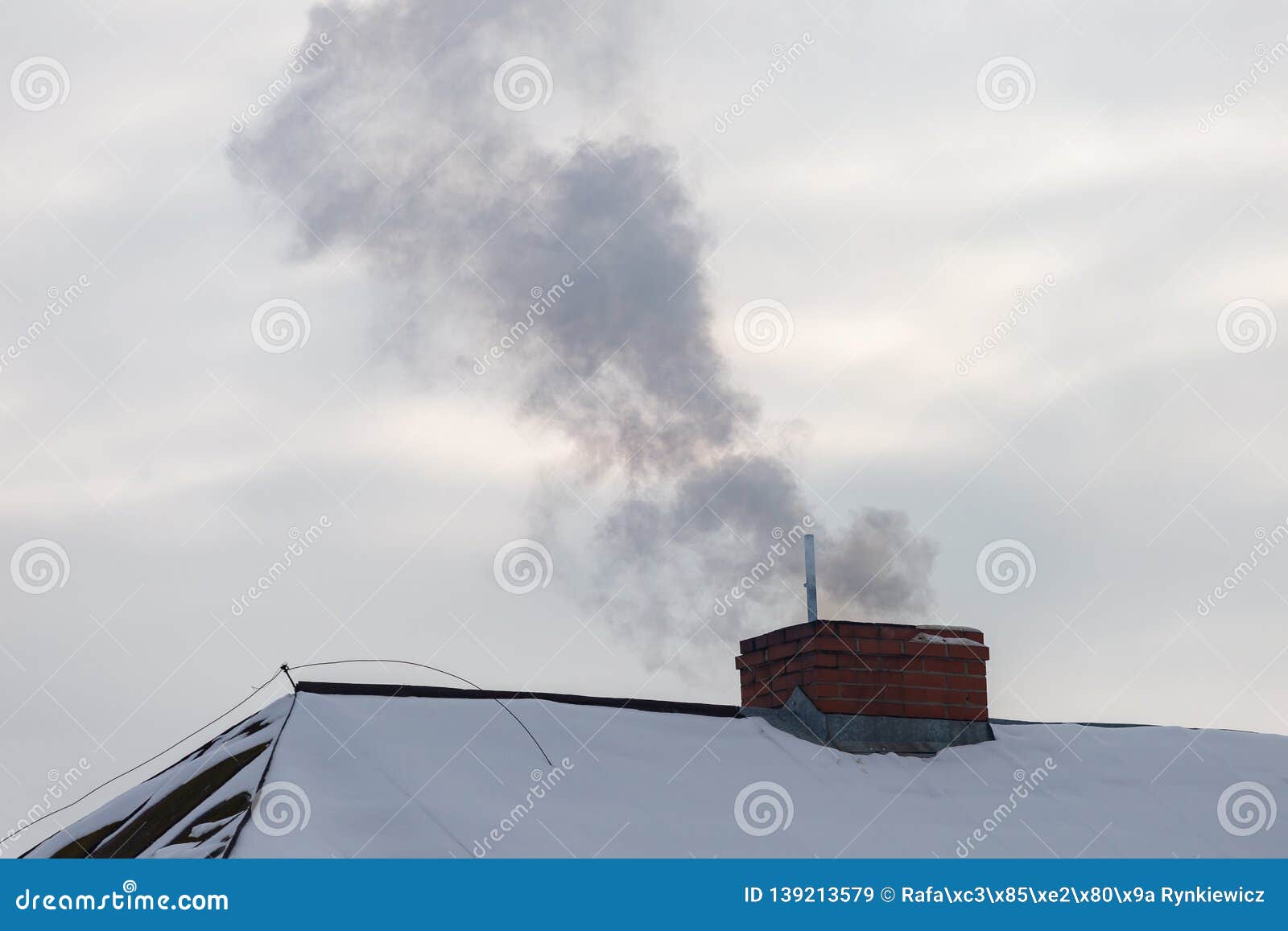 Smoke Coming Out of the House Chimney Stock Image - Image of chimney ...