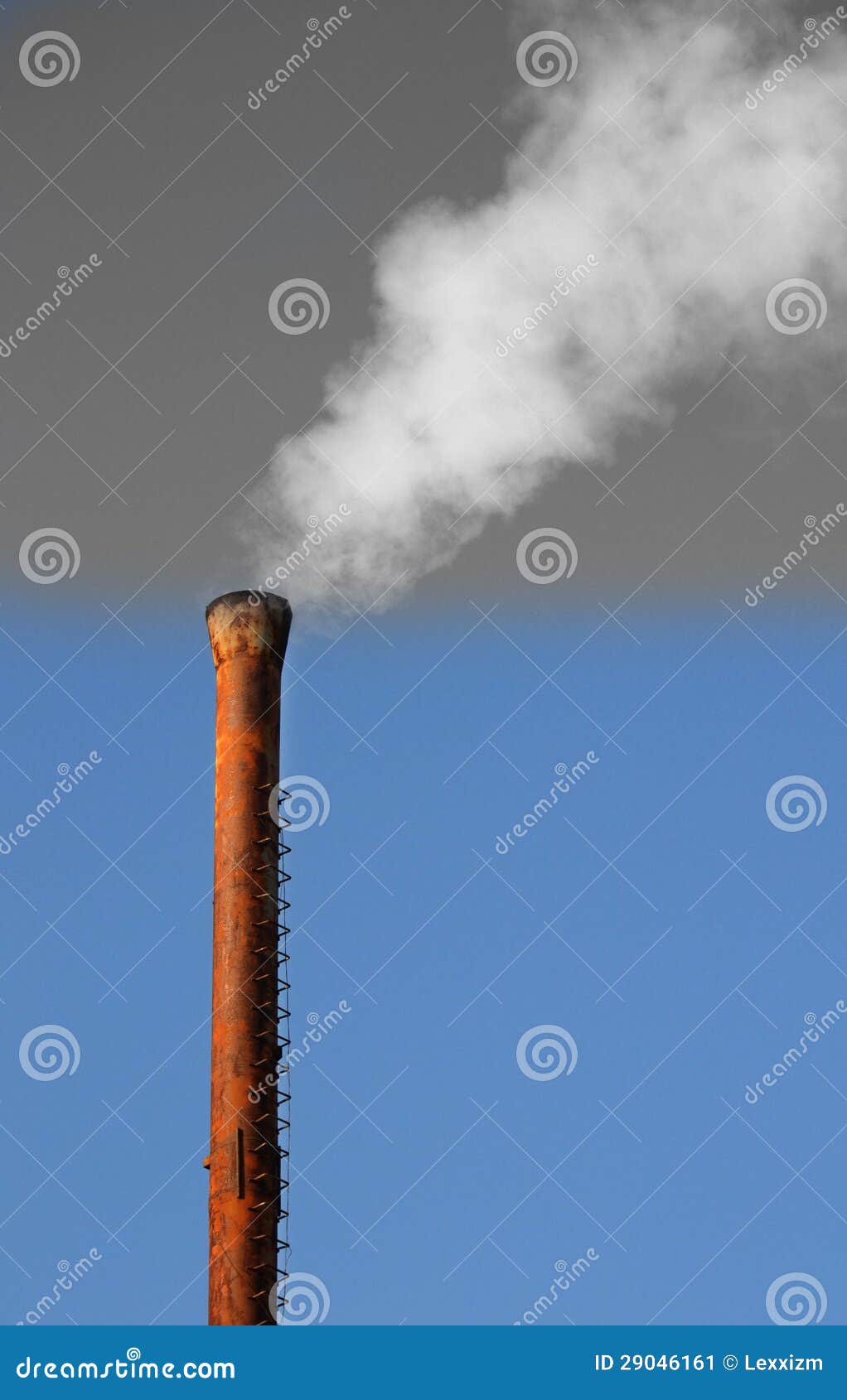 Smoke is Coming from a Pipe Stock Image - Image of dioxide, global ...