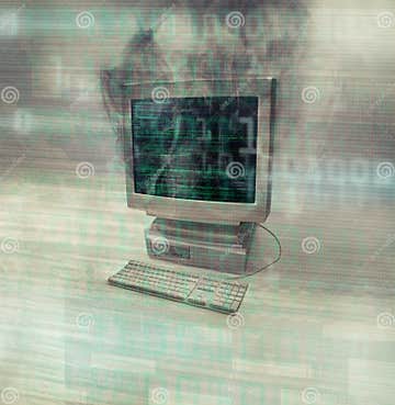 Smoke, Computer Problem and Code Overlay with No People and Broken ...