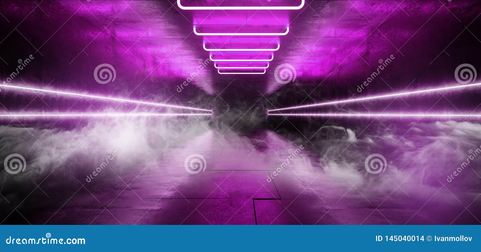 Smoke Fog Cyber Virtual White Schematic Textured Corridor Laser Neon