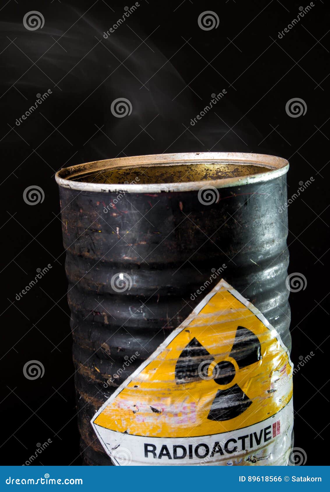 Smoke in Cylinder Container of Radioactive Material Stock Photo - Image ...