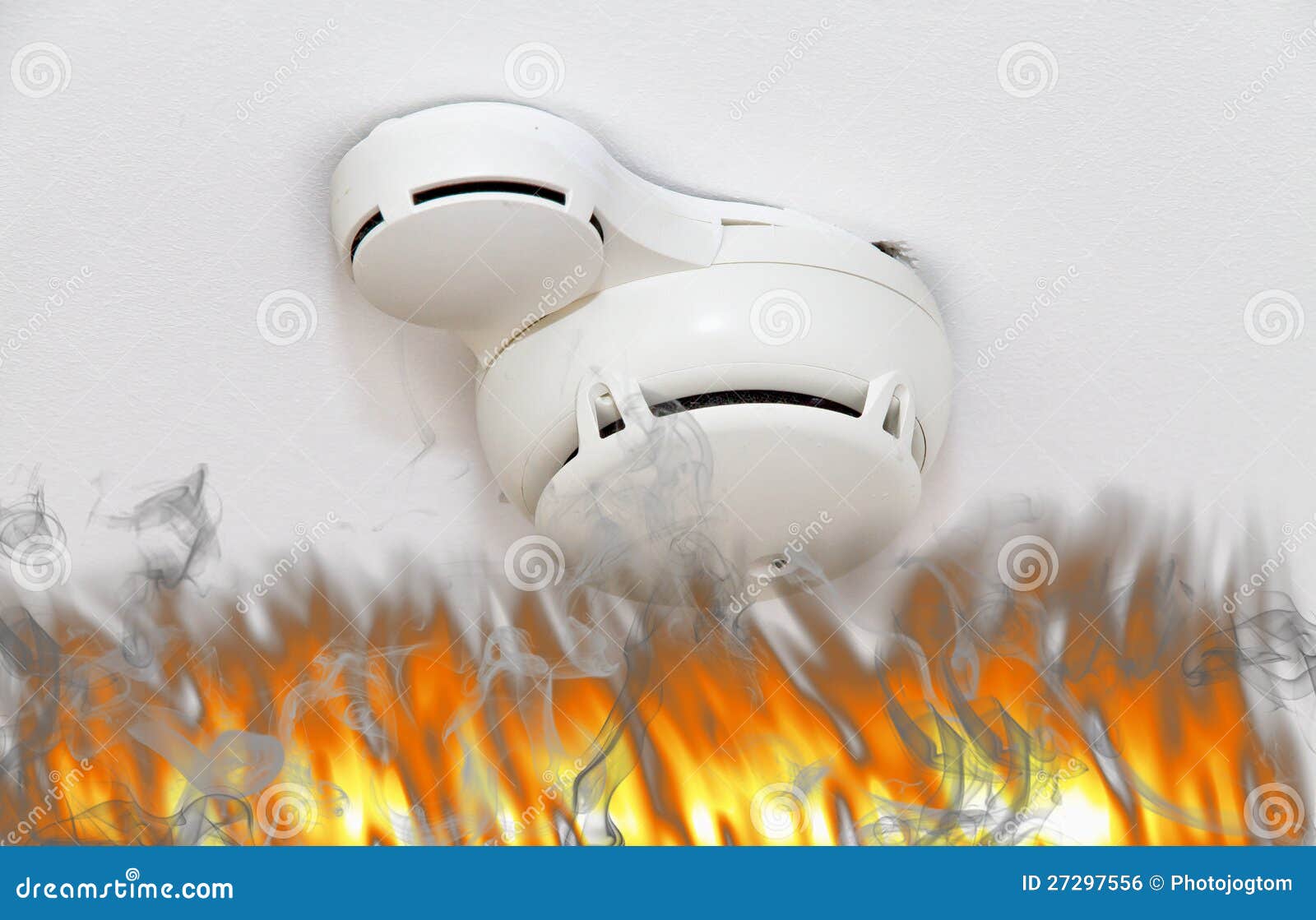 Smoke detector stock photo. Image of night, flames, burn - 27297556