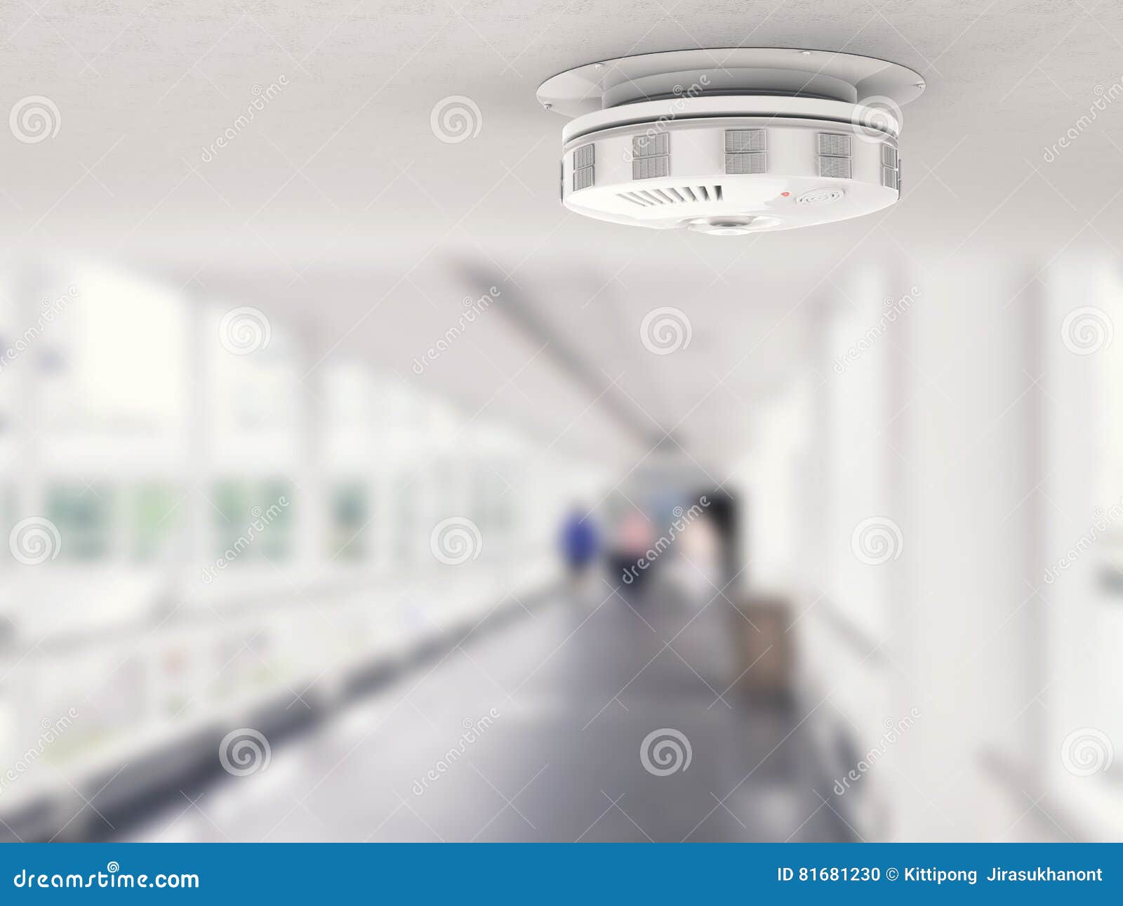 Smoke detector on ceiling stock photo. Image of alert - 81681230