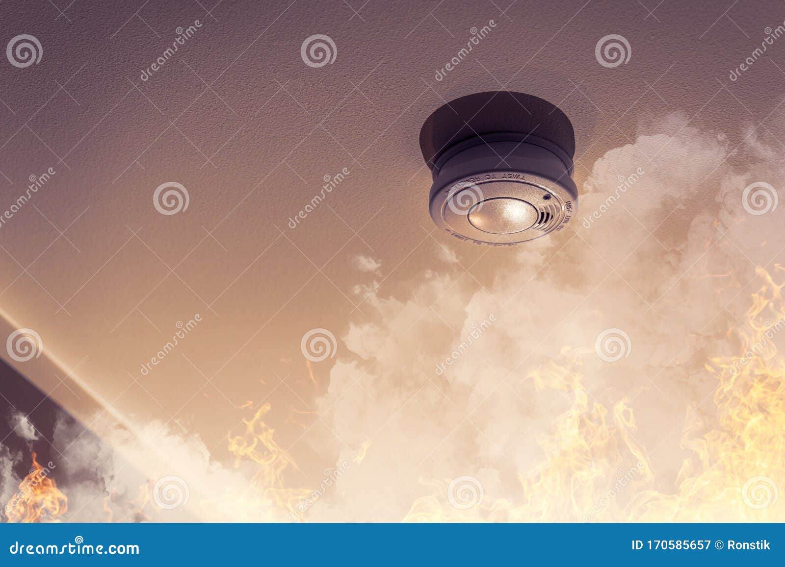 Smoke And Fire Detector Built Into The Floor Connected To Clean Agent ...