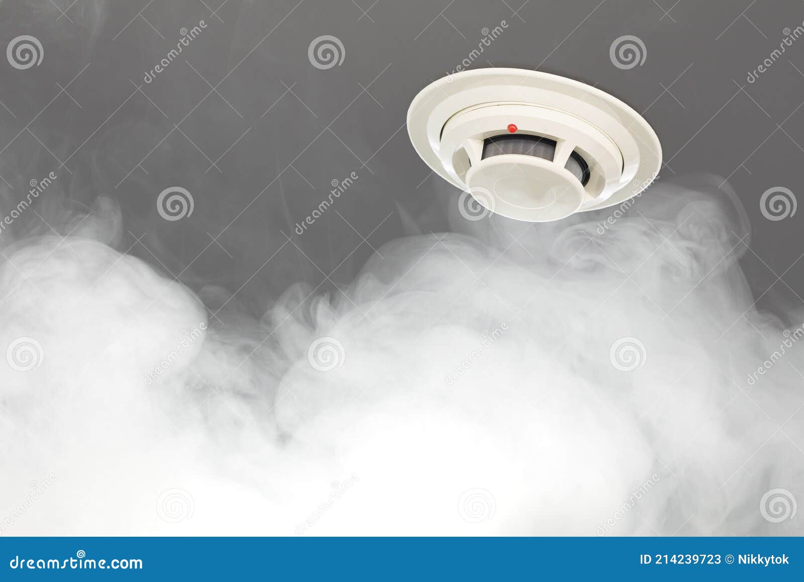 Smoke Detector on Ceiling, Fire Alarm in Action Stock Image - Image of ...