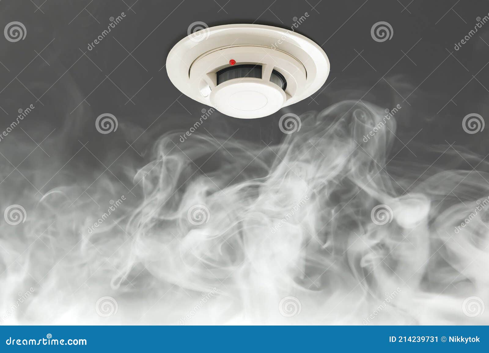 Smoke Detector on Ceiling, Fire Alarm in Action Stock Image - Image of ...