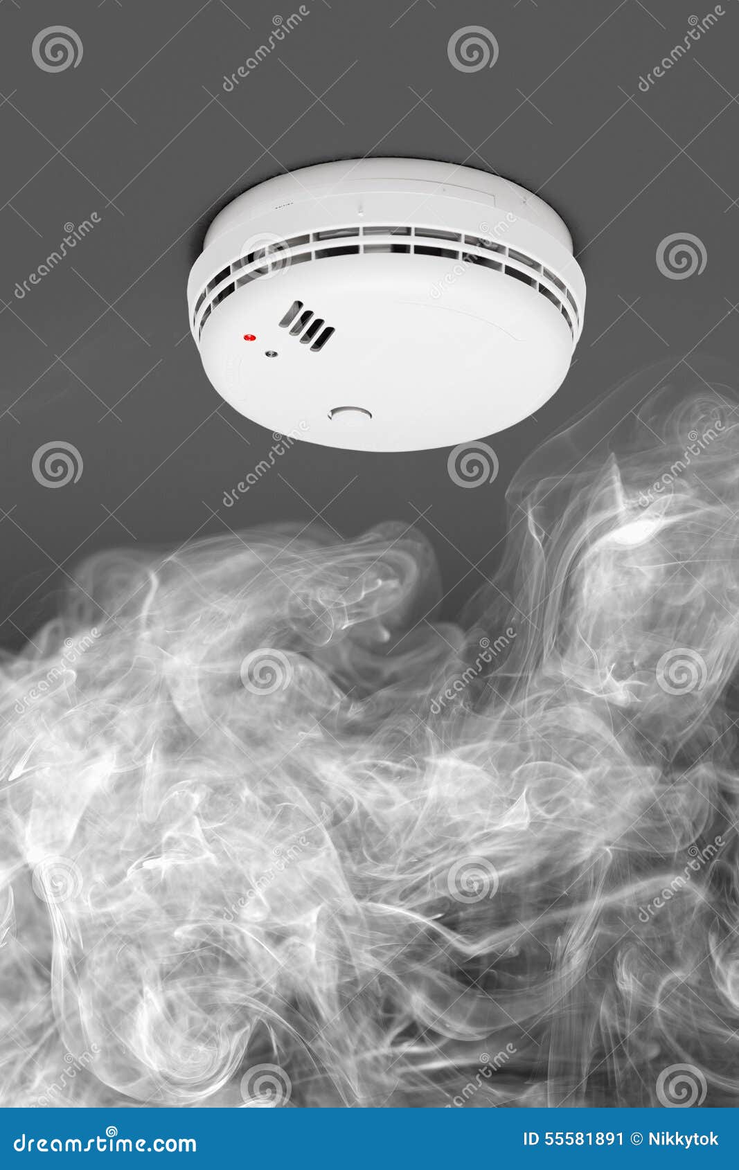 Smoke Detector And Fire Sprinkler On Ceiling, Fire Alarming System And ...