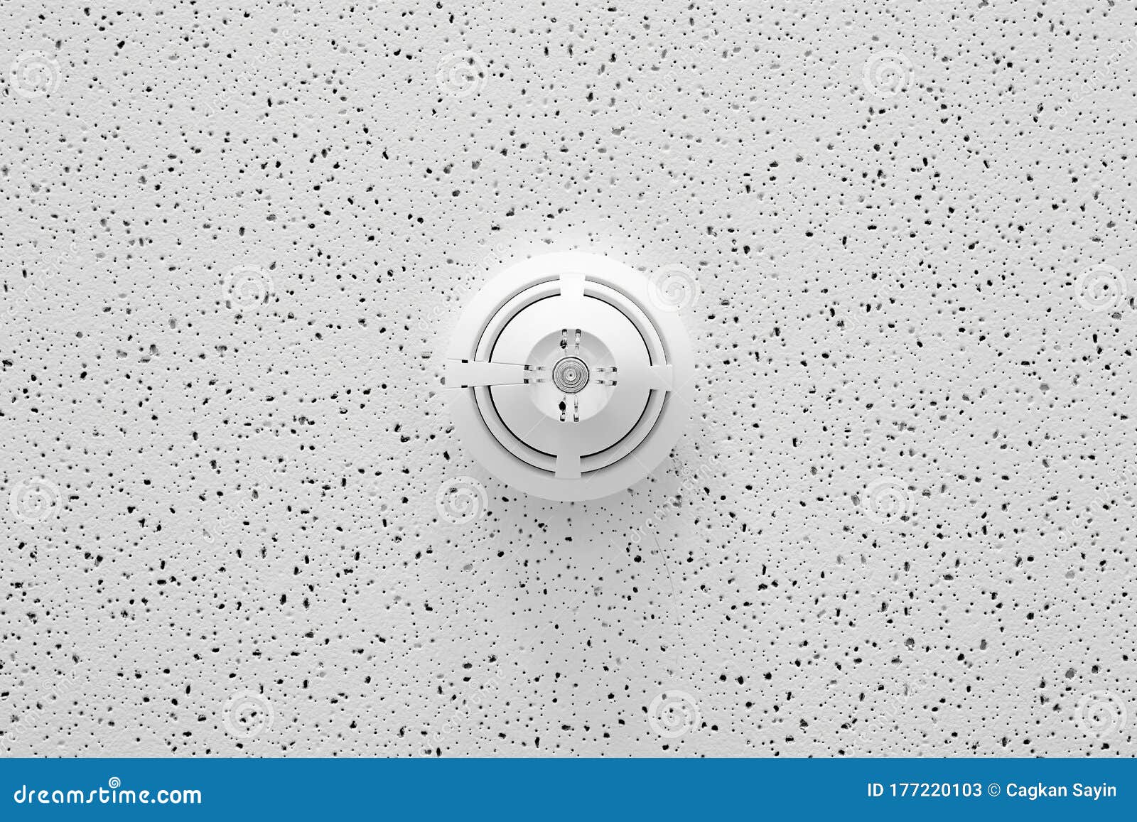 Smoke Detector or Fire Alarm Mounted on a Ceiling Stock Image - Image ...