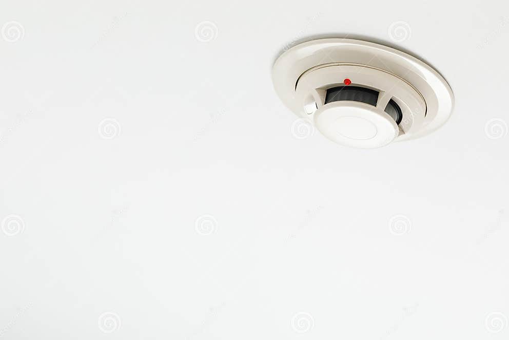 Smoke Detector of Fire Alarm, White Background Stock Photo - Image of ...