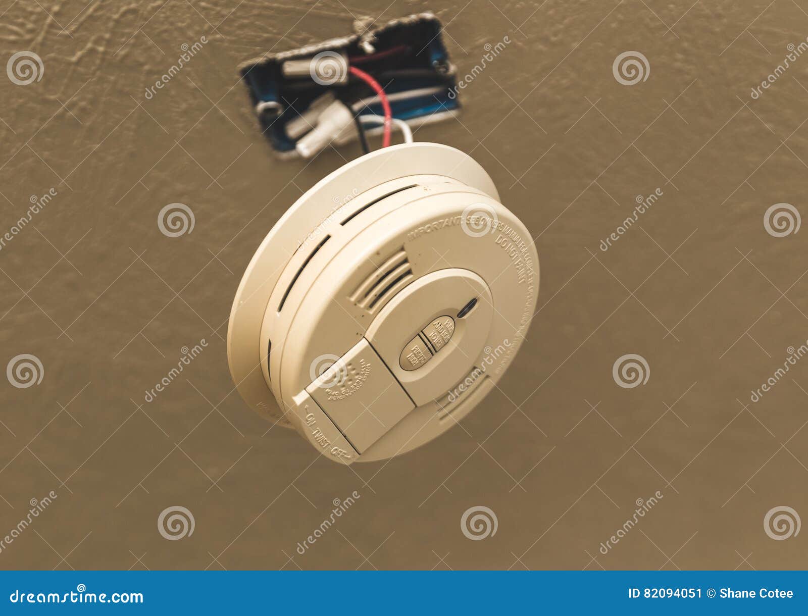 Smoke Detector Hanging from Ceiling Stock Image - Image of system ...