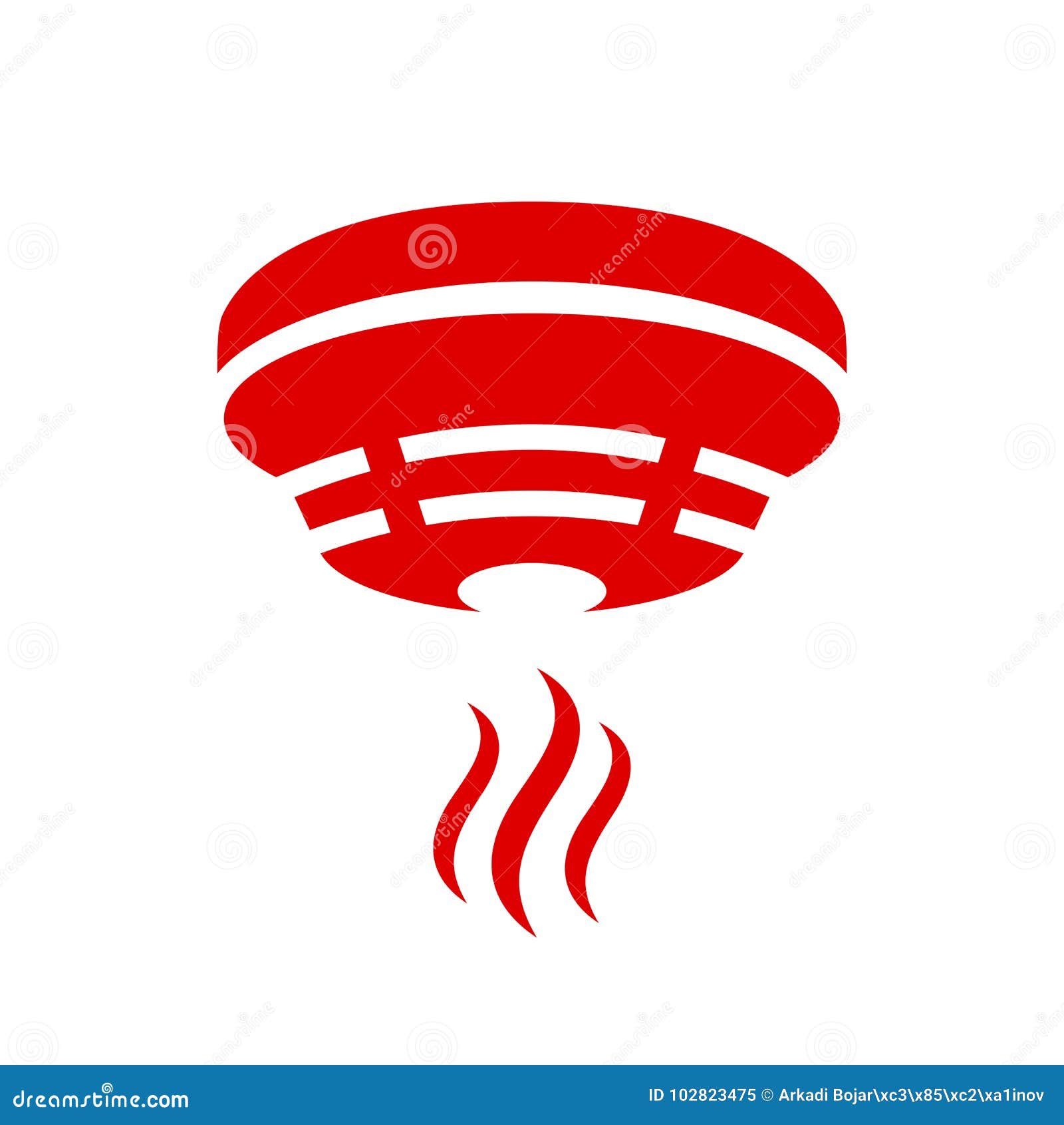 Smoke detector vector icon stock vector. Illustration of flat - 102823475