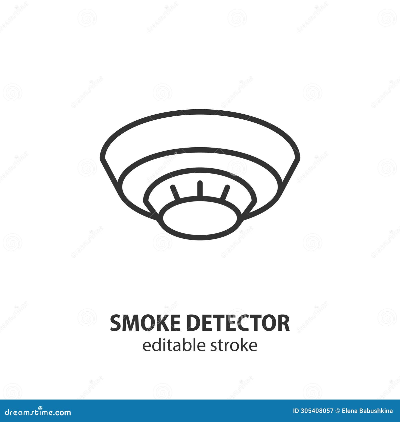 Smoke Detector Line Icon. Firefighting Symbol. Editable Stroke Stock ...
