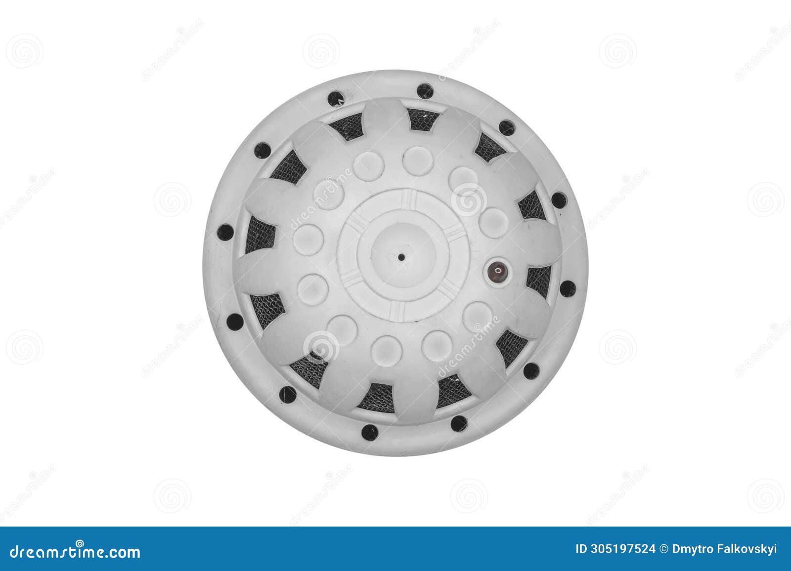 Smoke Detector Mounted on a Suspended Ceiling is Isolated on White ...