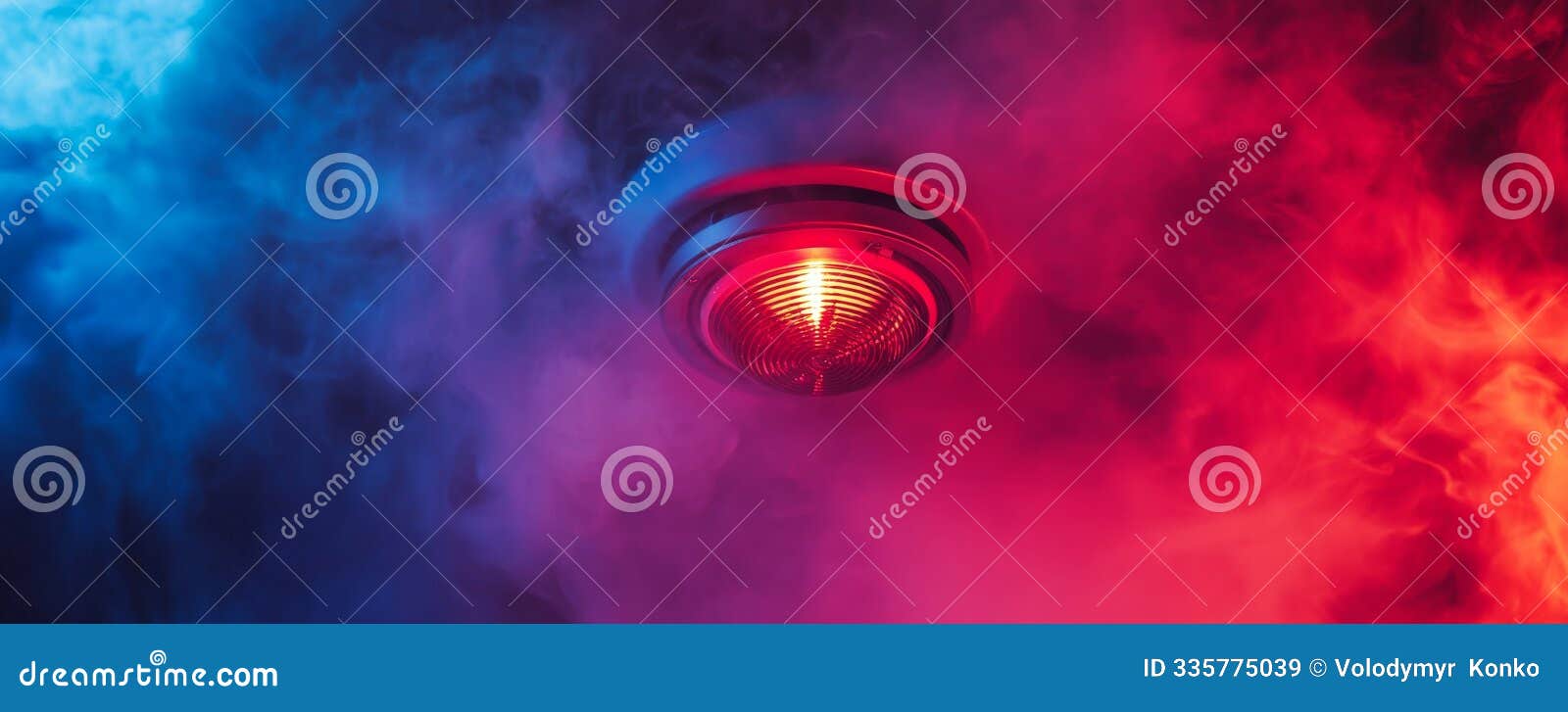 Smoke Detector with Red Alarm Light and Atmospheric Smoke, Safety ...