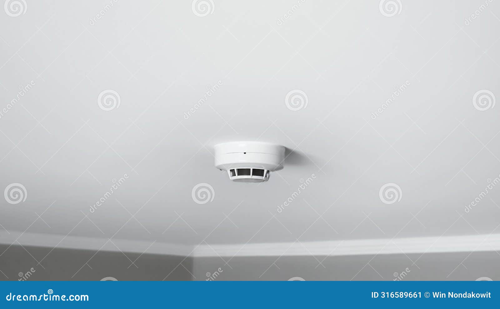 Smoke Detector Sensor on Ceiling Stock Image - Image of technology ...