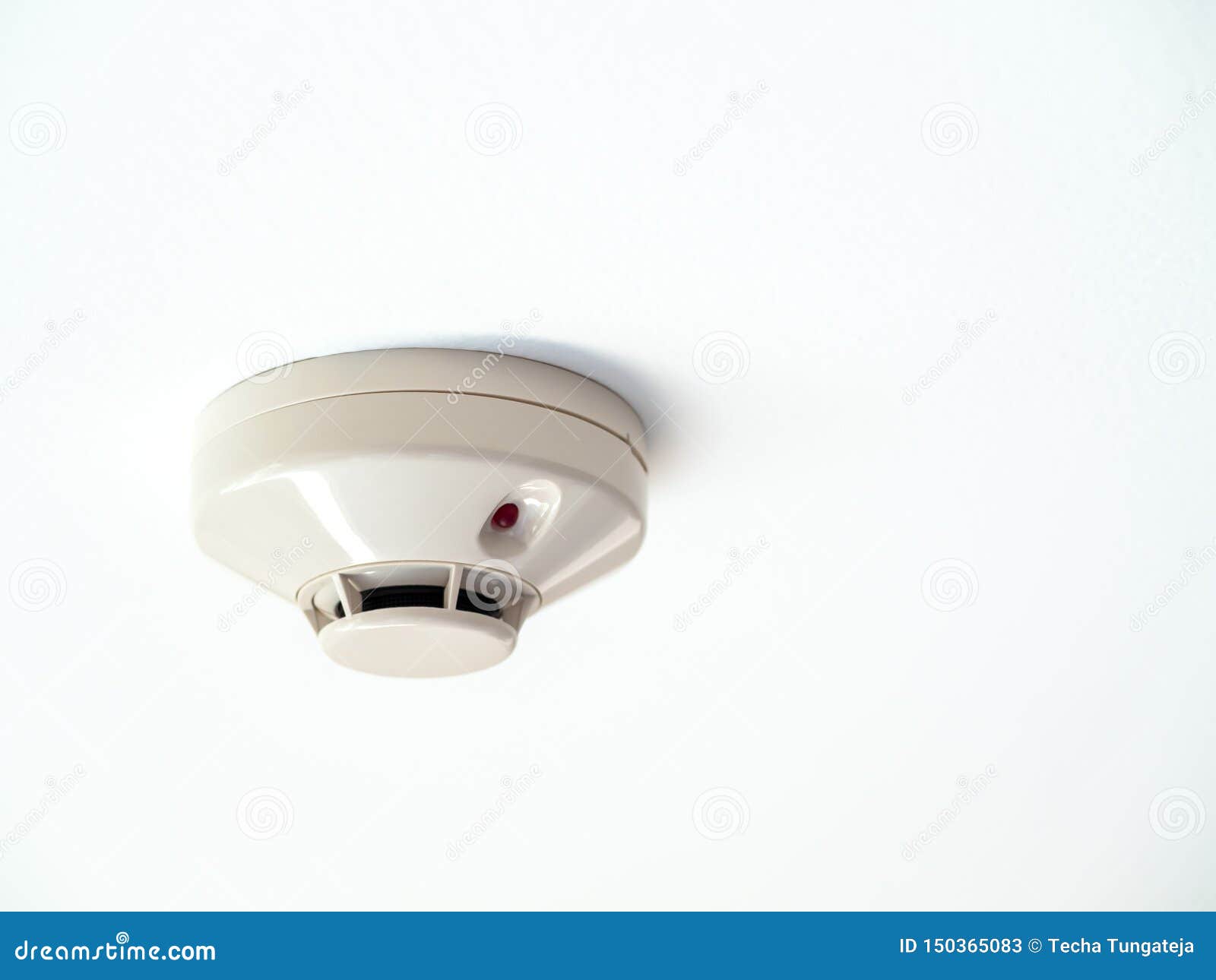 Smoke Detector on White Ceiling Stock Image - Image of life, danger ...