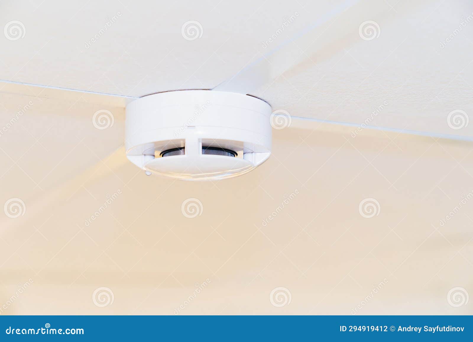 Smoke Detectors on the Ceiling of a House or Public Space. Stock Photo ...