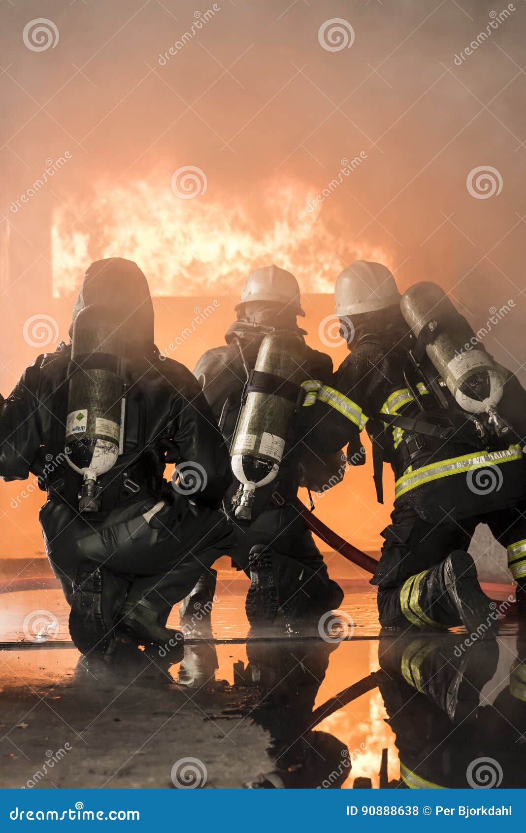 Smoke Diving Firefighters #1 Editorial Stock Photo - Image of breathing ...