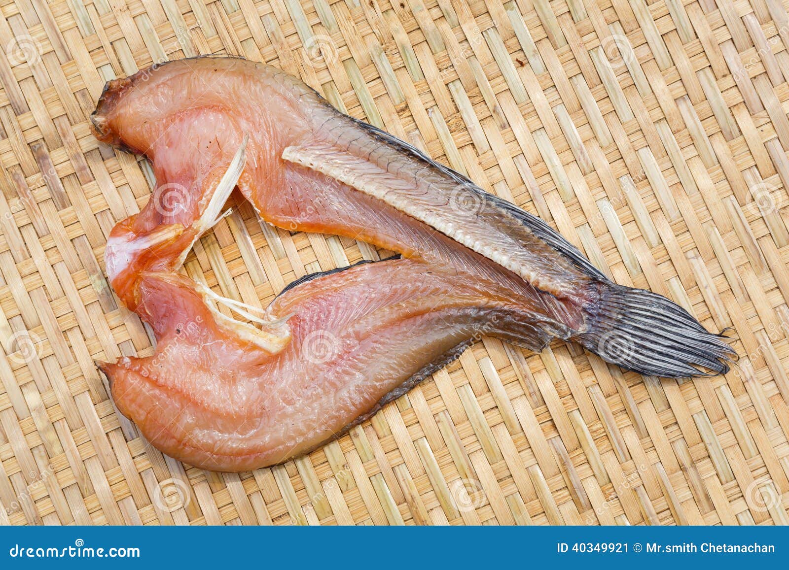 Smoke Dried Striped Snakehead Fish Stock Image - Image of fresh ...