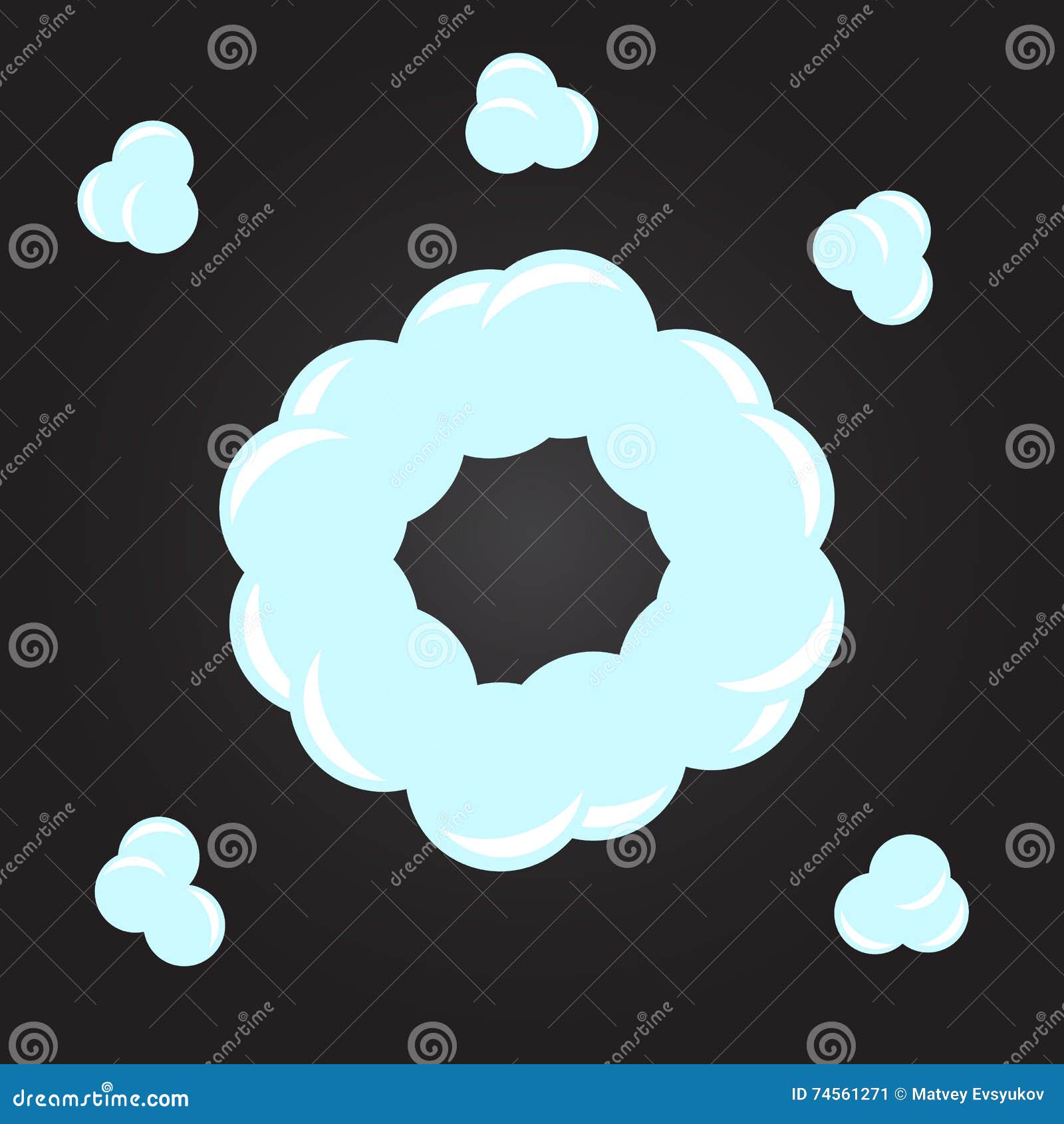 Smoke Dust Explosion Cartoon Frame Stock Illustration - Illustration of ...