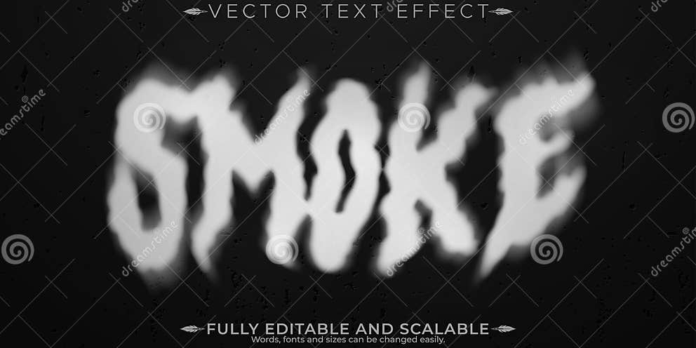 Smoke Editable Text Effect, Editable Ghost and Eerie Text Style Stock ...