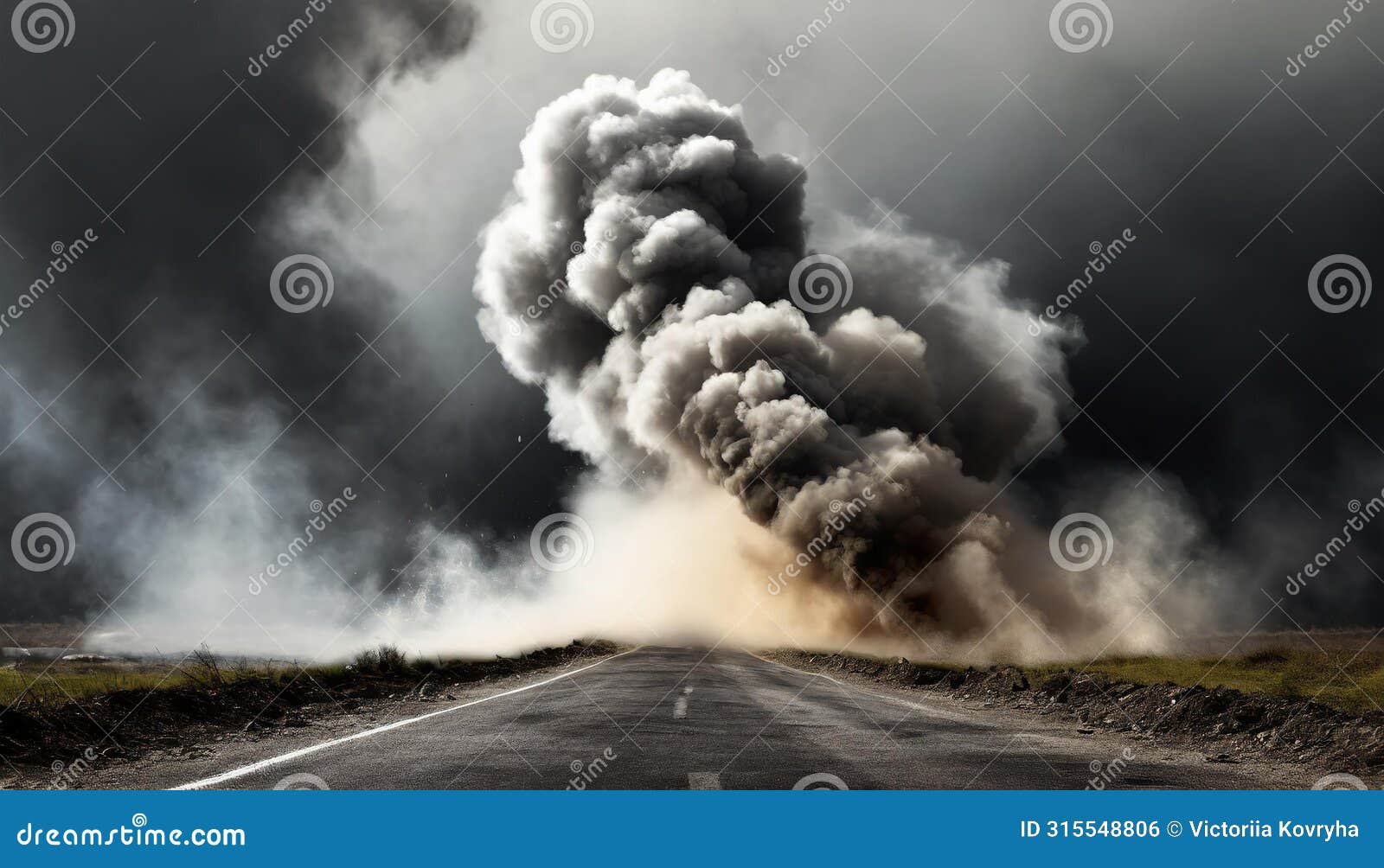 Smoke Effect after Explosion. Dust Cloud Stock Illustration ...