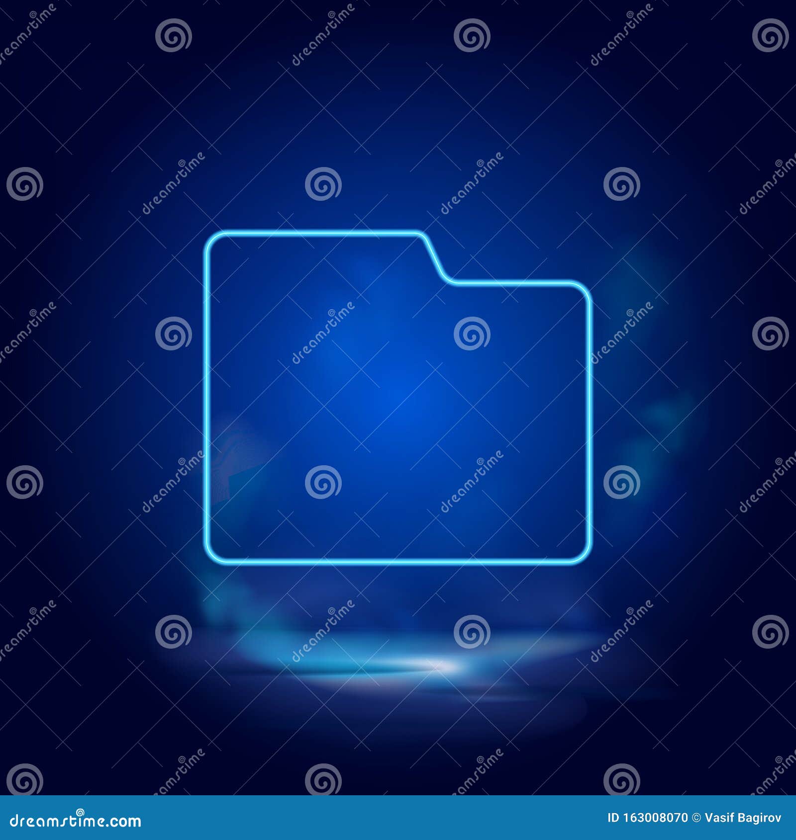 Smoke Effect Neon Style Vector Icons, Folder Neon Icon. Stock Vector ...