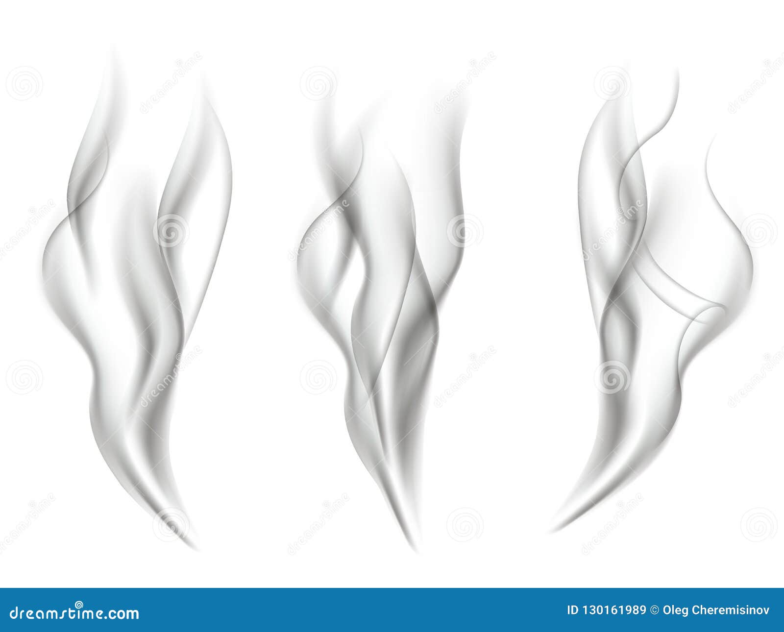 Smoke Effects Isolated on White Background. Vector Smoke Effect Set ...