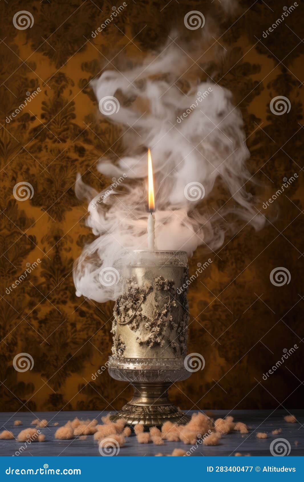 Extinguished Candle In Cartoon Style. The Candle Went Out ...