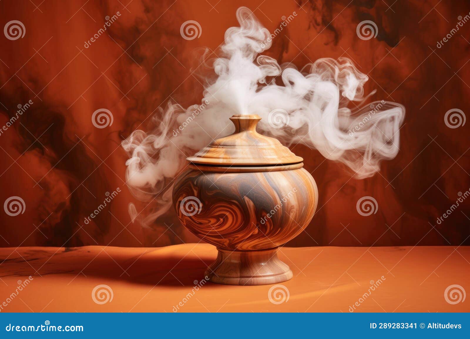 Smoke Escaping from Terracotta Pot Smokers Lid Stock Image - Image of ...