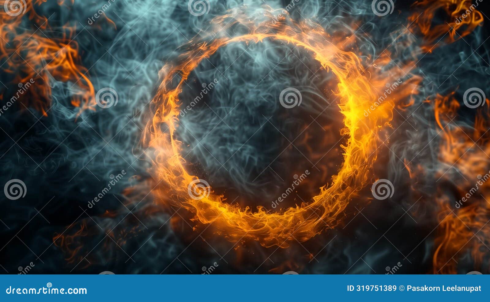 Smoke Exploding Outward from Circular Empty Center, Dramatic Smo Stock ...