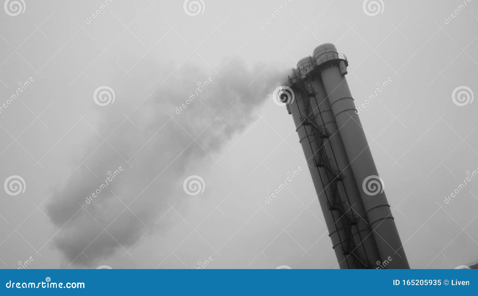 Smoke from a Factory Chimney. Steam Rises from the Pipe Stock Video ...