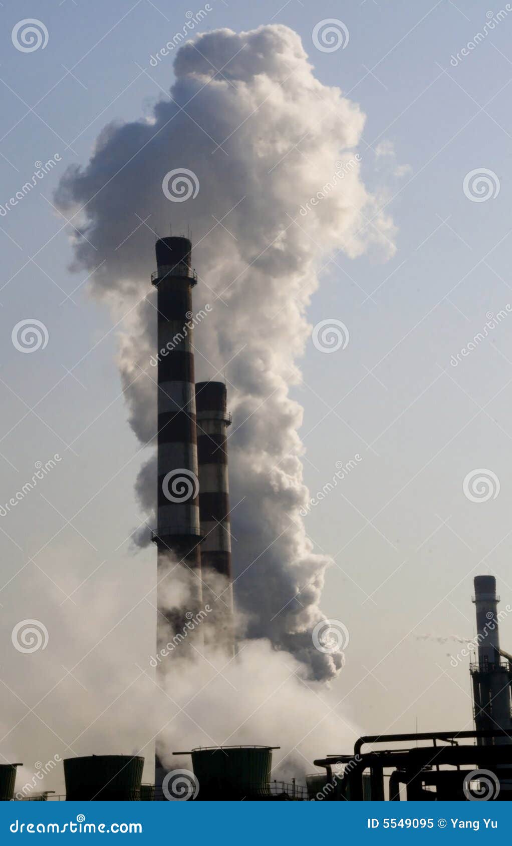 Smoke from Factory Chimneys Stock Image - Image of facade, factory: 5549095
