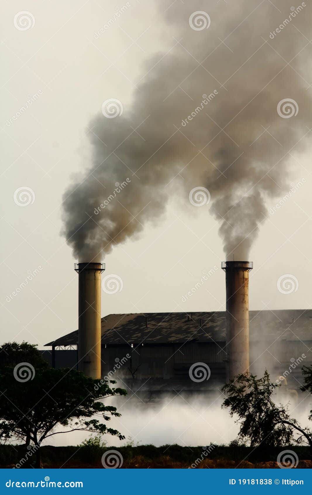 Smoke from factory pipes stock photo. Image of industry - 19181838