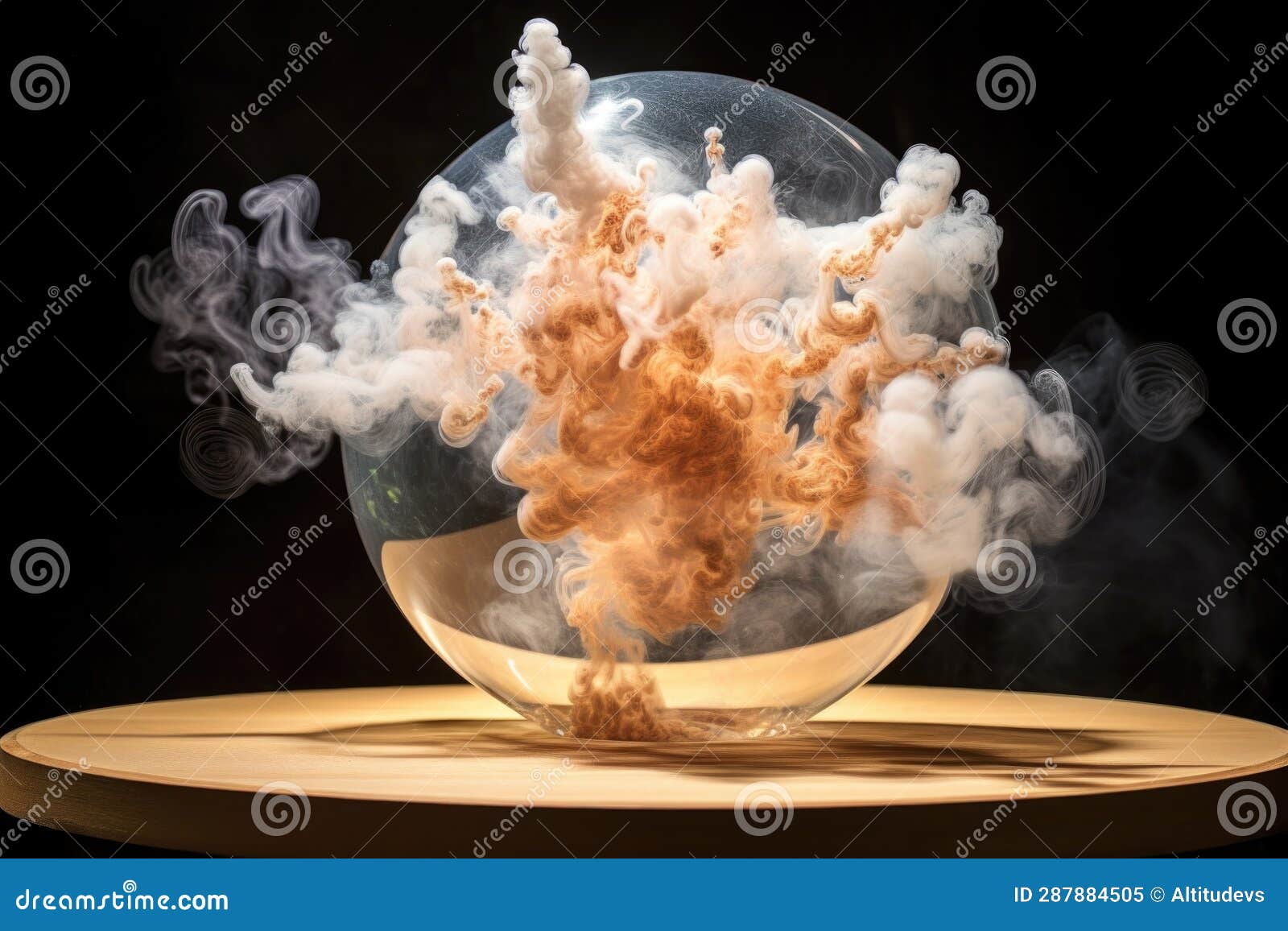 Smoke-filled Sphere Floating in Zero Gravity Stock Illustration ...