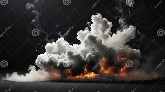 Smoke and Fire Create a Dramatic Cloud Stock Illustration ...