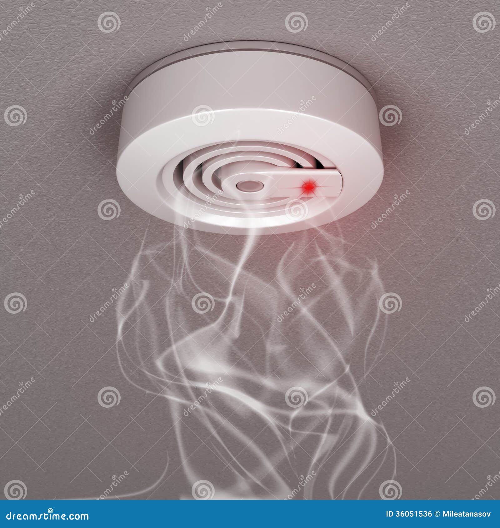 Smoke and fire detector stock illustration. Illustration of burning ...
