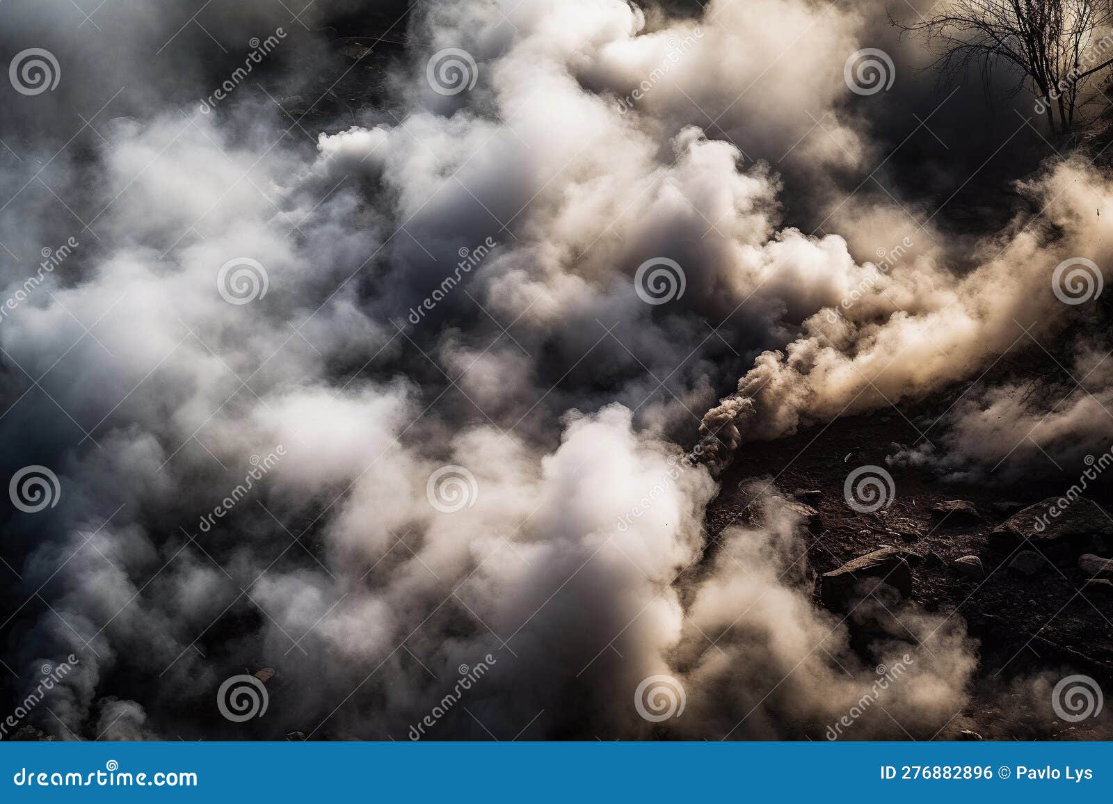 Smoke from the Fire on the Ground. AI Generated Stock Illustration ...