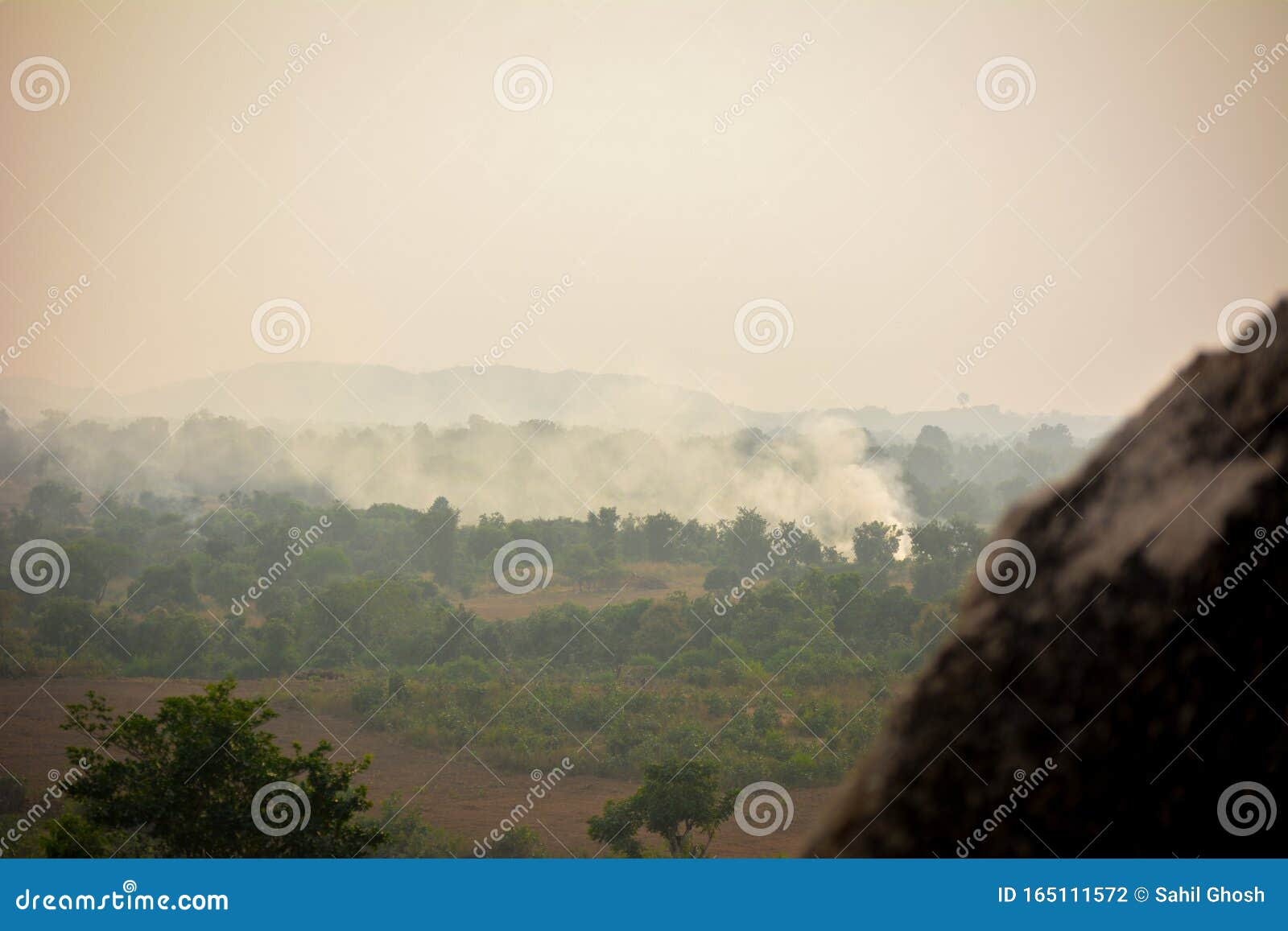 The Smoke from the Fire in the Jungle. Stock Photo - Image of danger ...