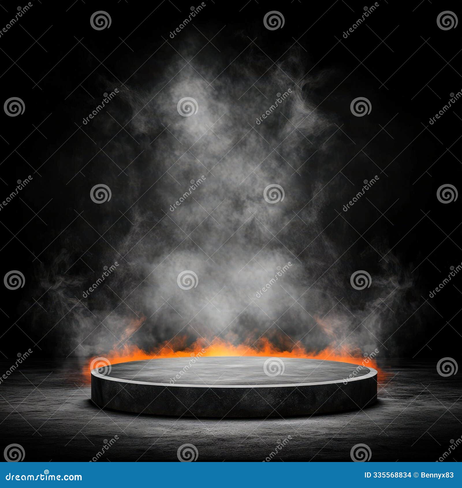Smoke and Fire Podium. stock illustration. Illustration of mockup ...