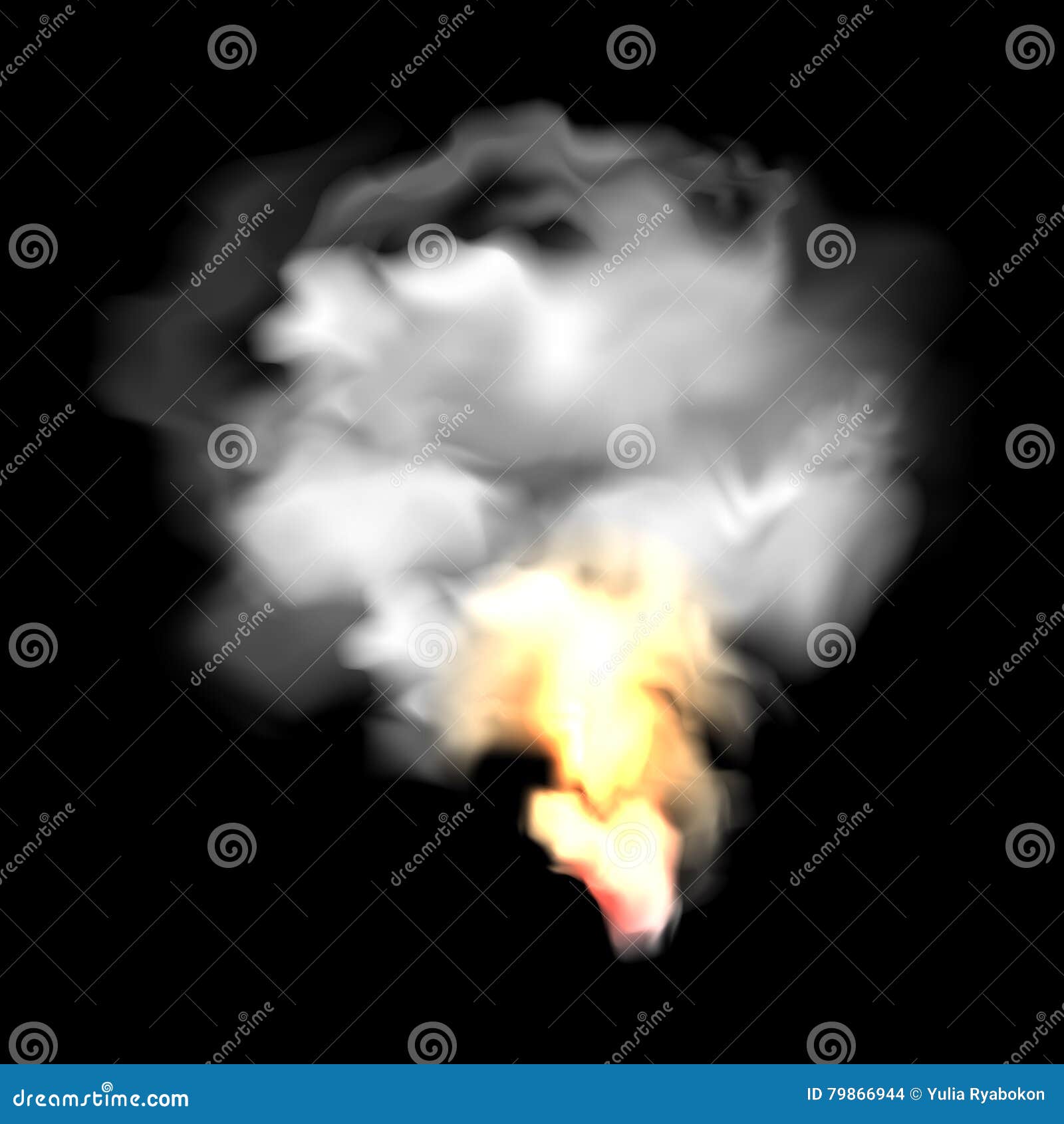 Smoke and Fire Realistic Icon Stock Vector - Illustration of graphic ...