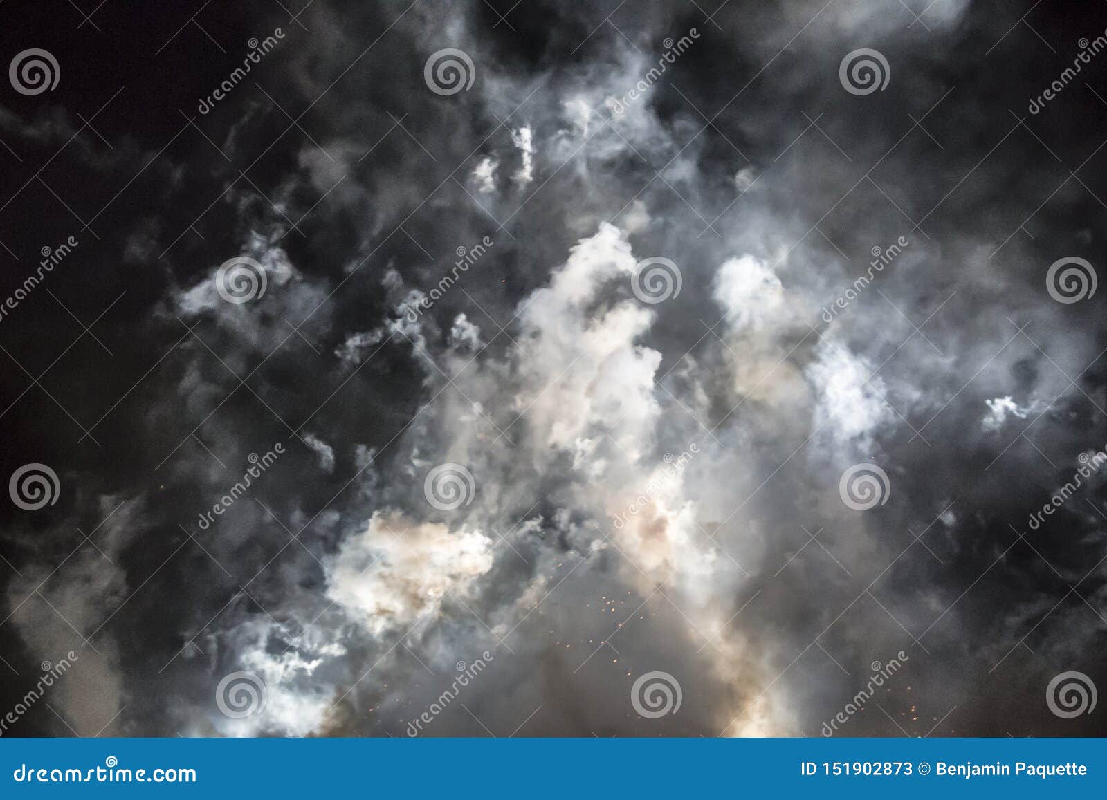 Smoke after the Fireworks at a Fourth of July Celebration Stock Image ...