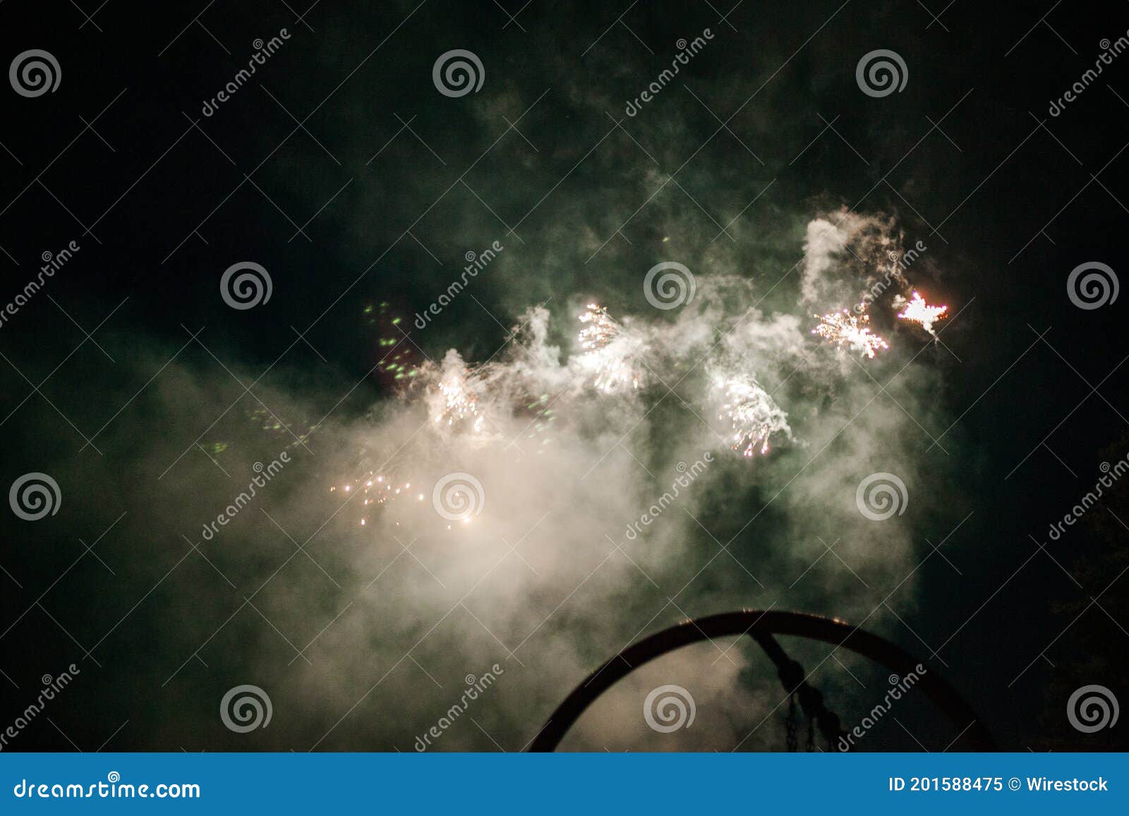Smoke of Fireworks in the Night Sky Stock Image - Image of star ...