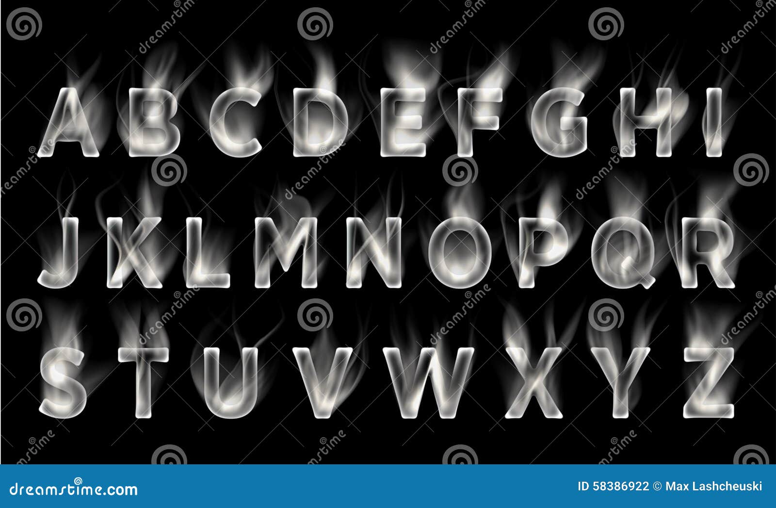 Smoke font collection. stock illustration. Illustration of collection ...