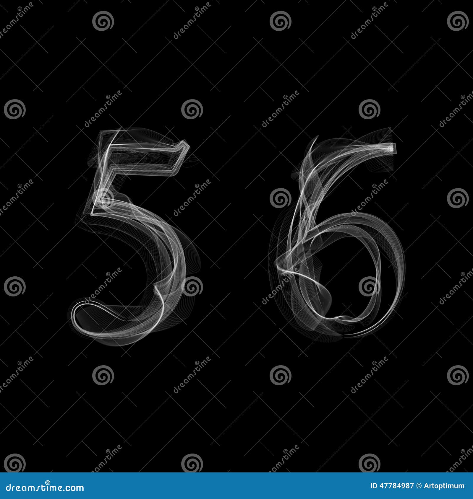Smoke font. Numbers 5 6 stock vector. Illustration of concept - 47784987