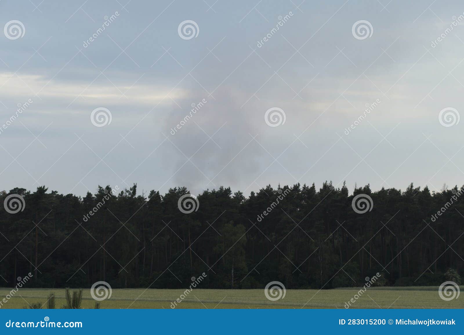 Smoke Forest Fire in the Distance during the Scorching Summer Stock ...