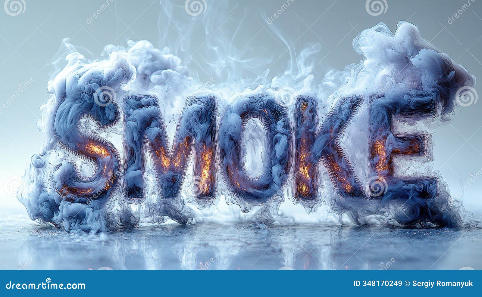 Smoke Forms the Word SMOKE in a Creative and Artistic Display on a ...