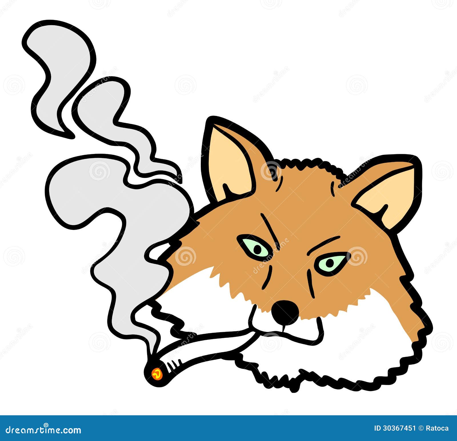 Smoke fox stock vector. Illustration of character, label - 30367451